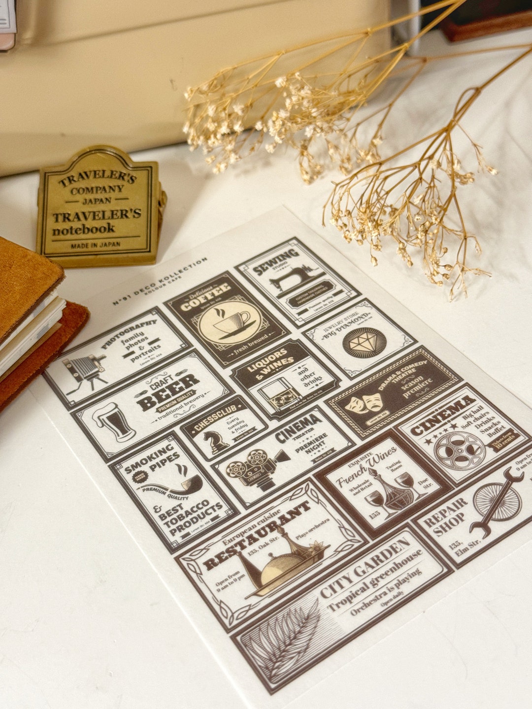 Vintage Posters Stickers | Antique Journal Sheets | Retro Style | N91 ...