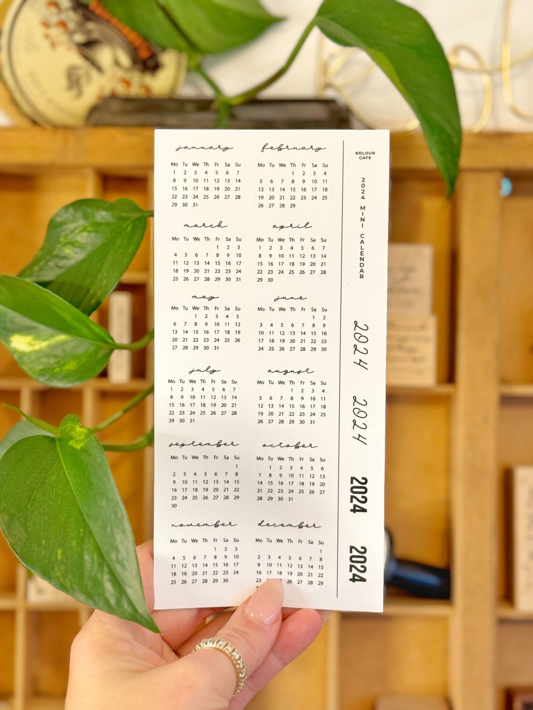 2024 Mini Calendar Stickers Premium Matte Vinyl Stickers for - Etsy