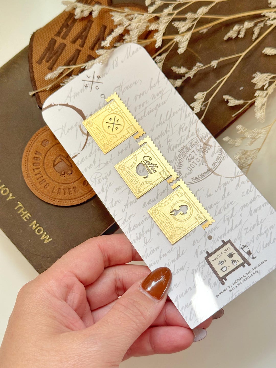 Brass Page Tabs Set | Deco Planner Dividers L Gold Colored Page Holders ...