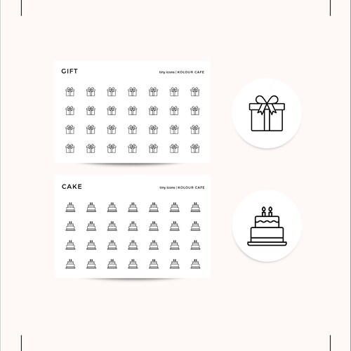 BDAY CAKE / BIRTHDAY Mini Circle Icons Finance Planner - Etsy