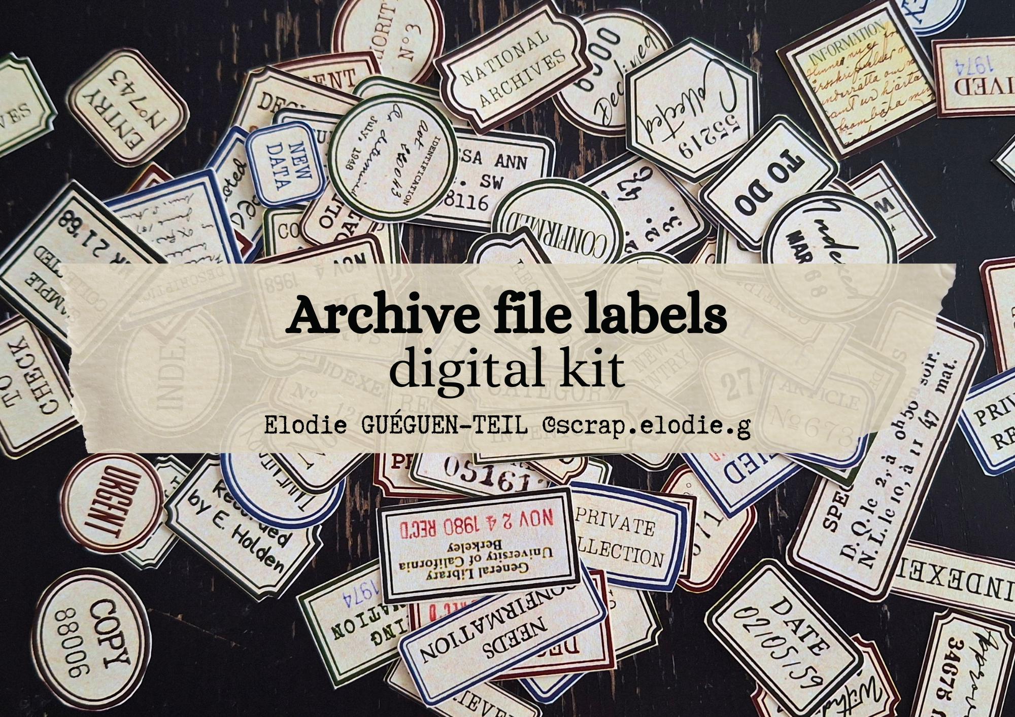 99 Vintage Archive File Labels - Printable / Digital Download, Fussy ...