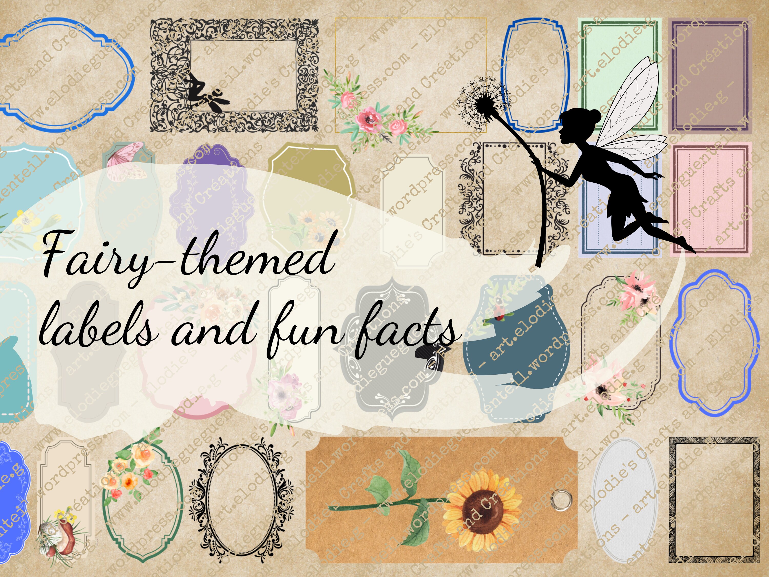 Fairy Themed Labels for Junk Journaling, Scrapbooking, Bullet Journals ...