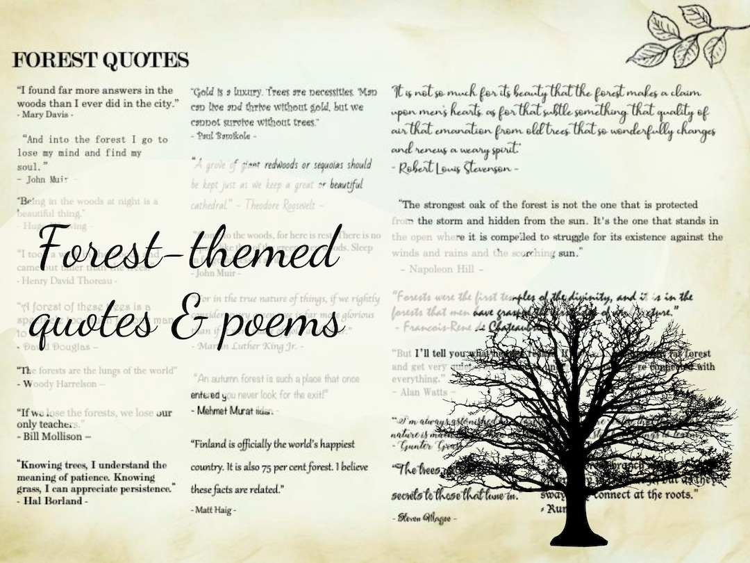 Forest Quotes & Poems - Printable Journal Pages (digital Download) - Etsy