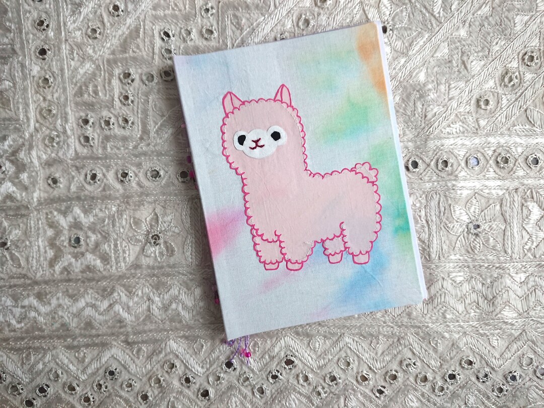 KAWAI PASTEL LAMA Tie Dye Handmade Notebook, Notepad, Diary, Junk ...