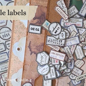 99 Archive File Labels Printable / Digital Download, Fussy Cut, Journal ...