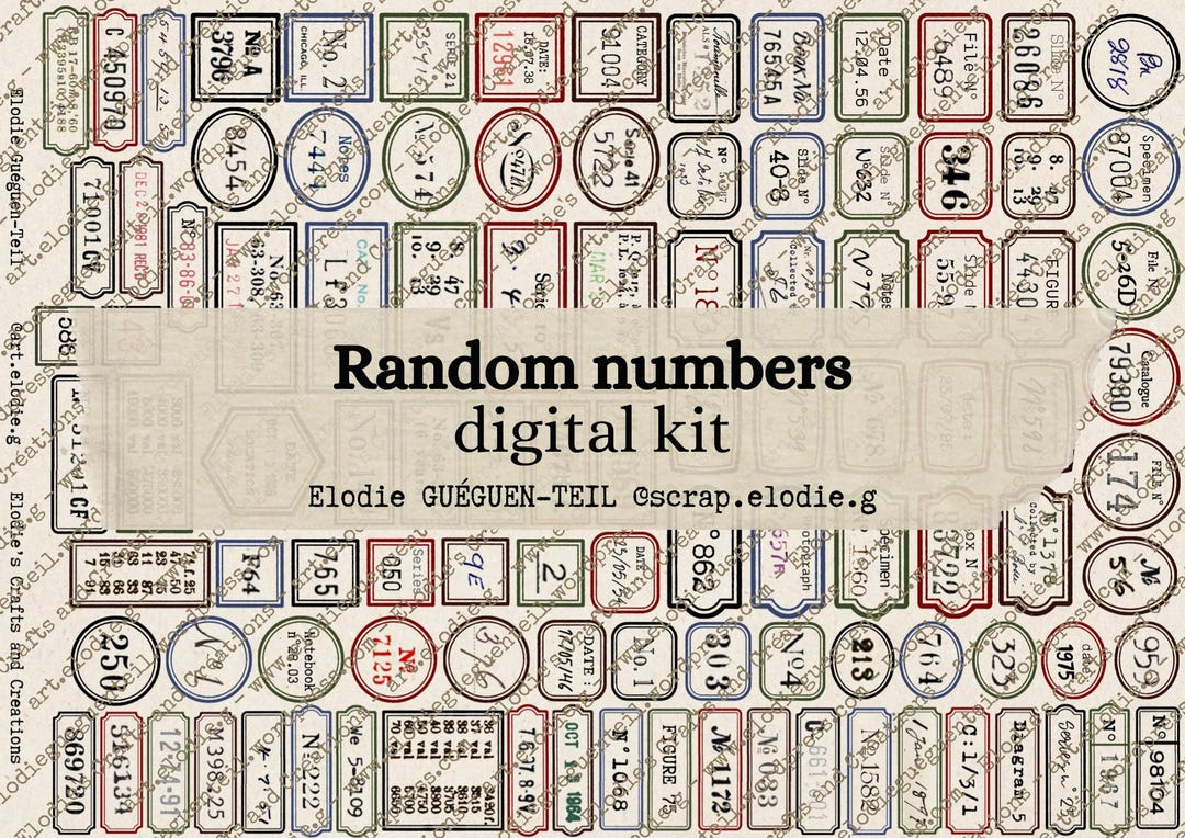 105 Vintage Number Labels - Printable Ephemera (digital Download) - Etsy