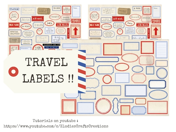 Travel Themed Labels for Junk Journaling Scrapbooking - Etsy