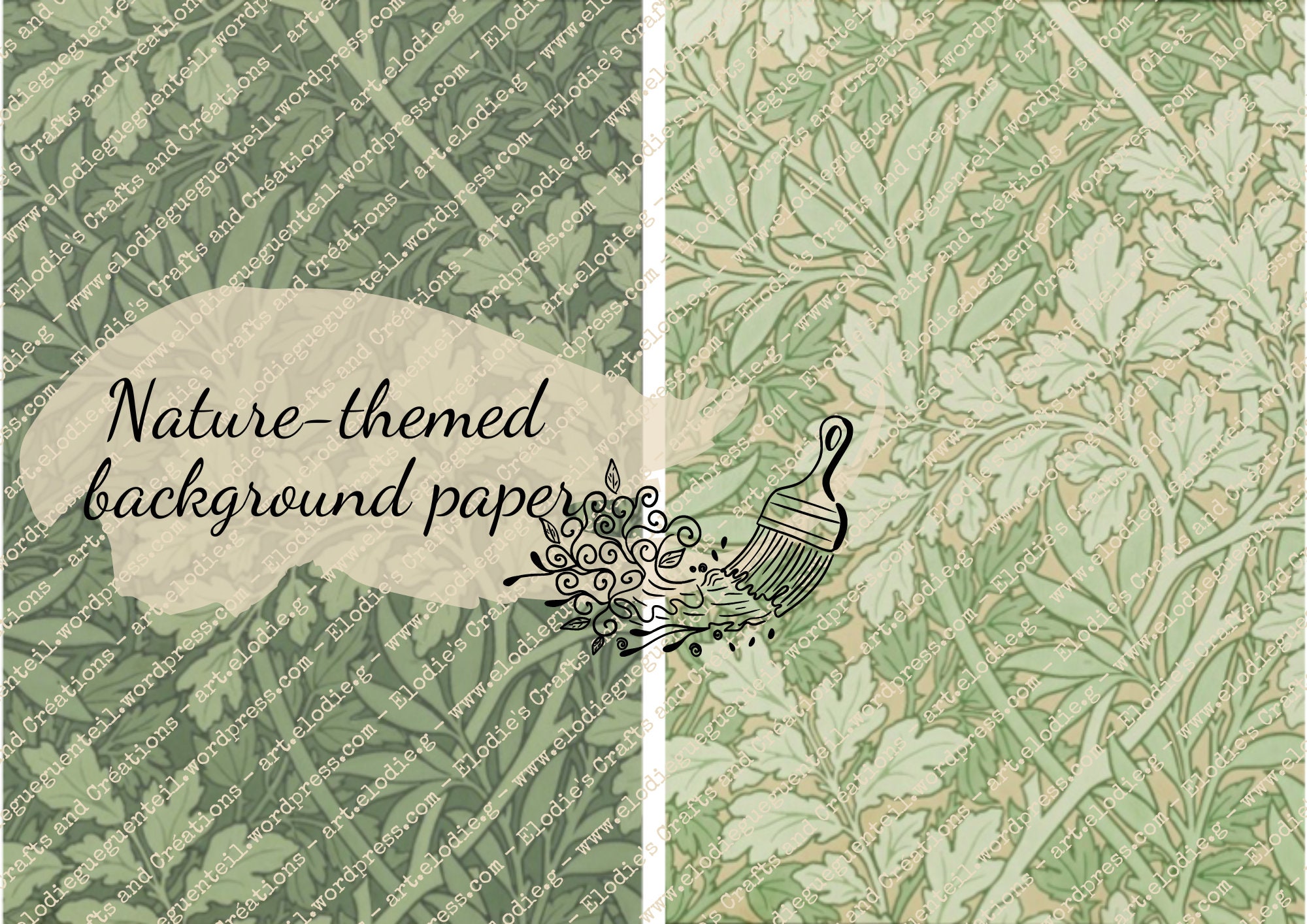 10 Pages of Nature-themed Background Images Printable / Digital ...