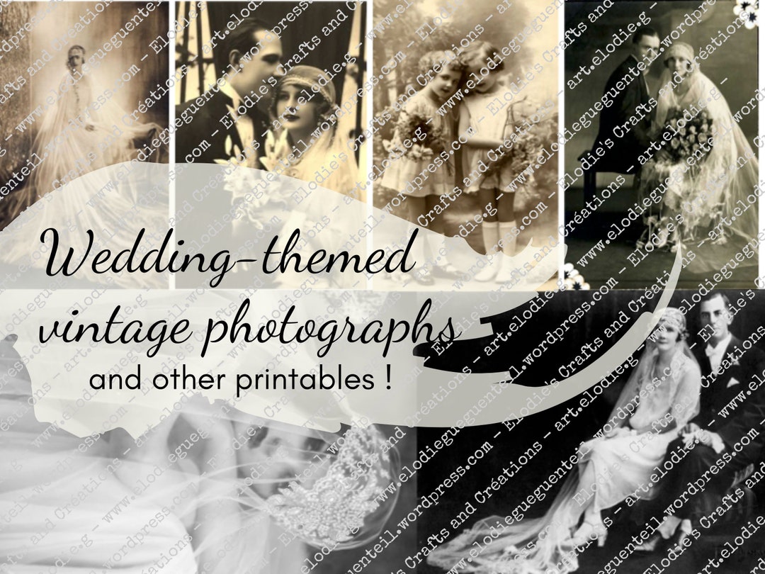 Vintage Wedding Photo Ephemera – Printable Journal Kit (digital ...