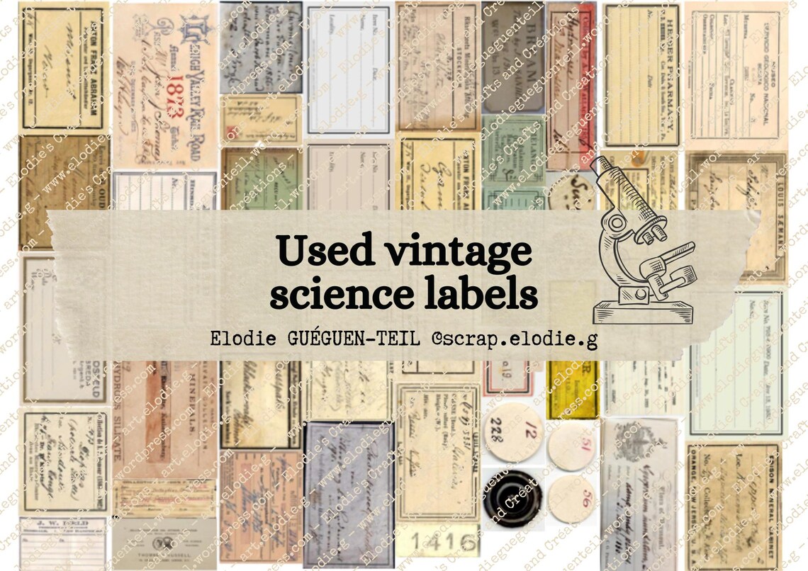 Vintage Science Labels – Printable Ephemera, Junk Journal (digital ...