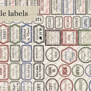 99 Archive File Labels Printable / Digital Download, Fussy Cut, Journal ...