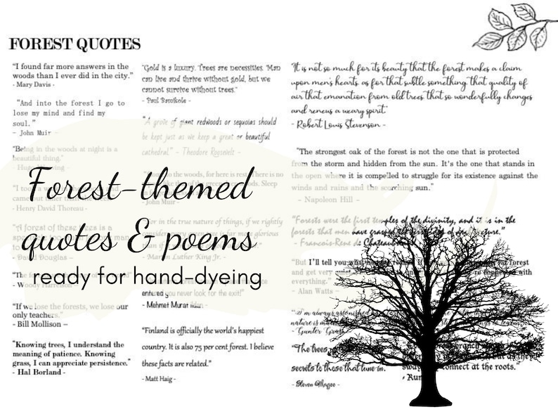 WOODS - FOREST - Themed Quotes and Poems - Printable - Digital Download ...