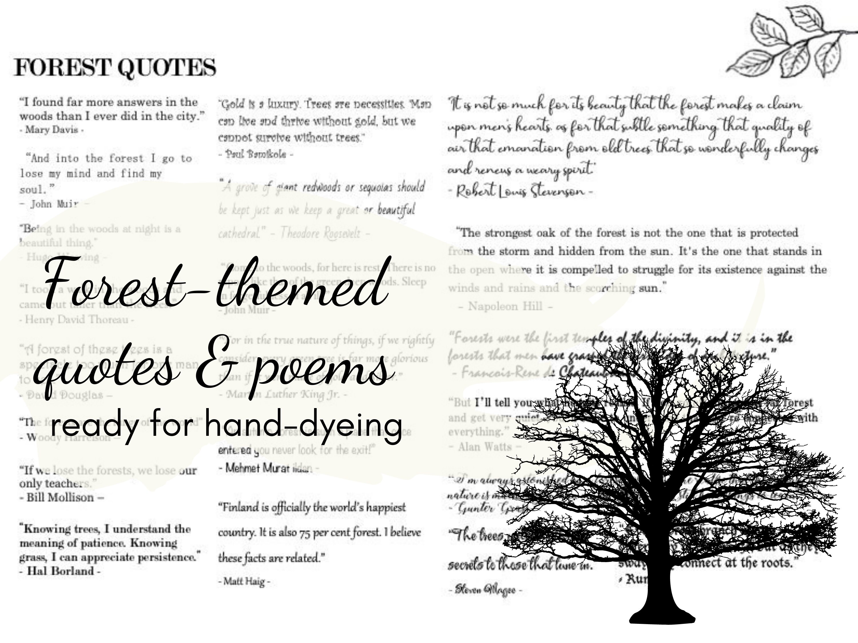 Forest Quotes & Poems - Printable Journal Pages (digital Download) - Etsy
