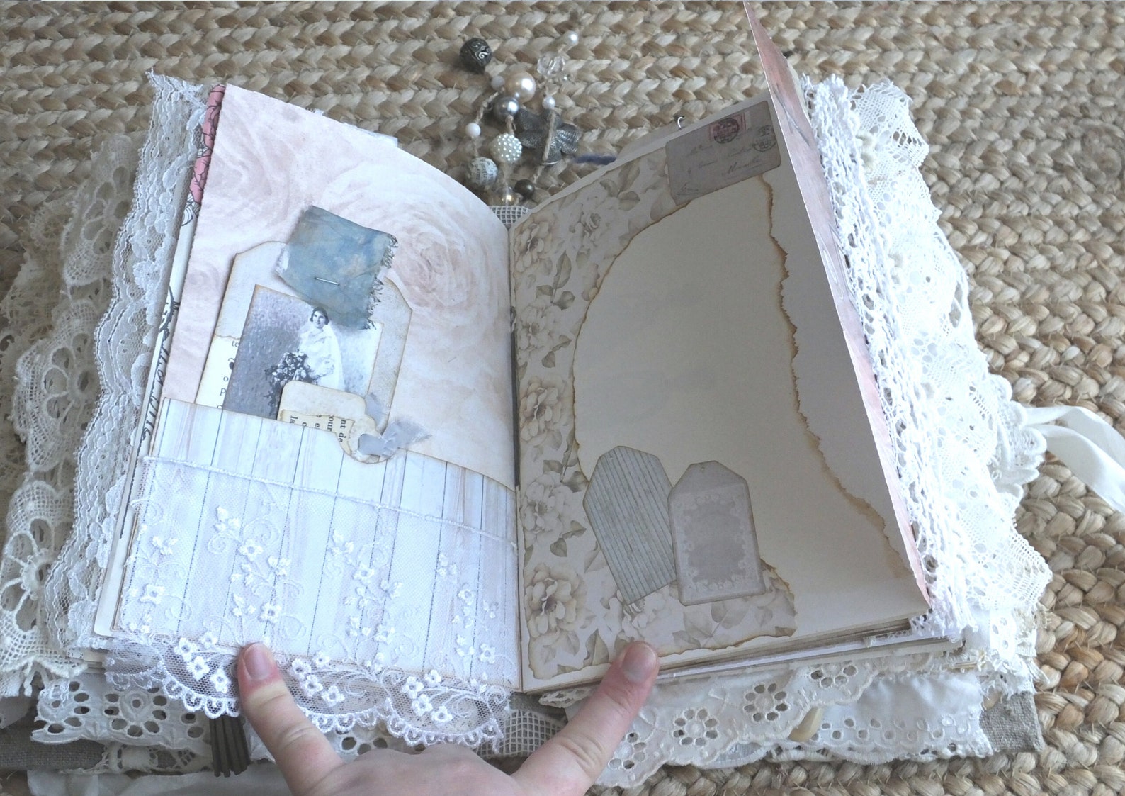 Vintage Wedding Junk Journal Handmade Notebook, Art Book, Scrapbook ...