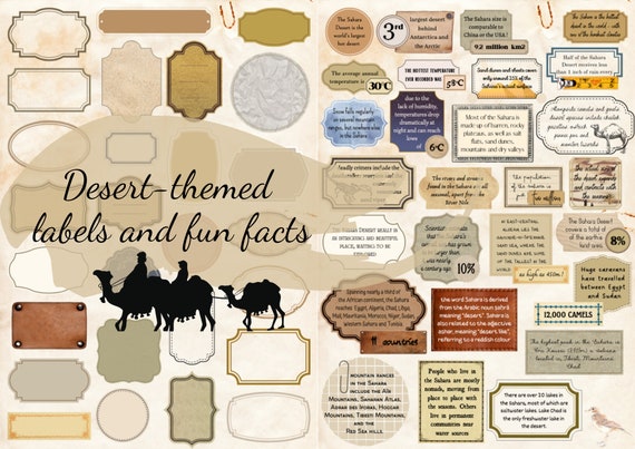 Desert-themed Labels With Fun Facts About the Desert for - Etsy