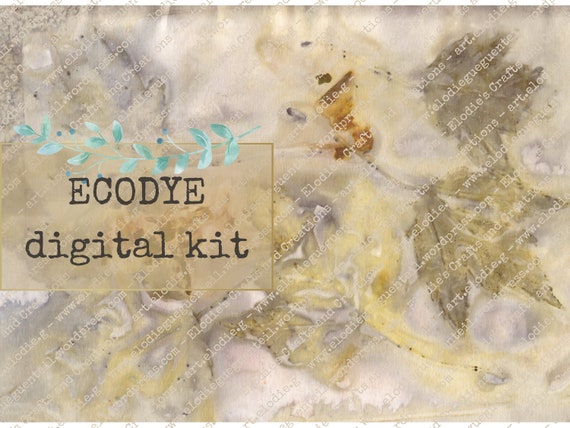 Ecodye digital kit background texture eco-ephemera for | Etsy