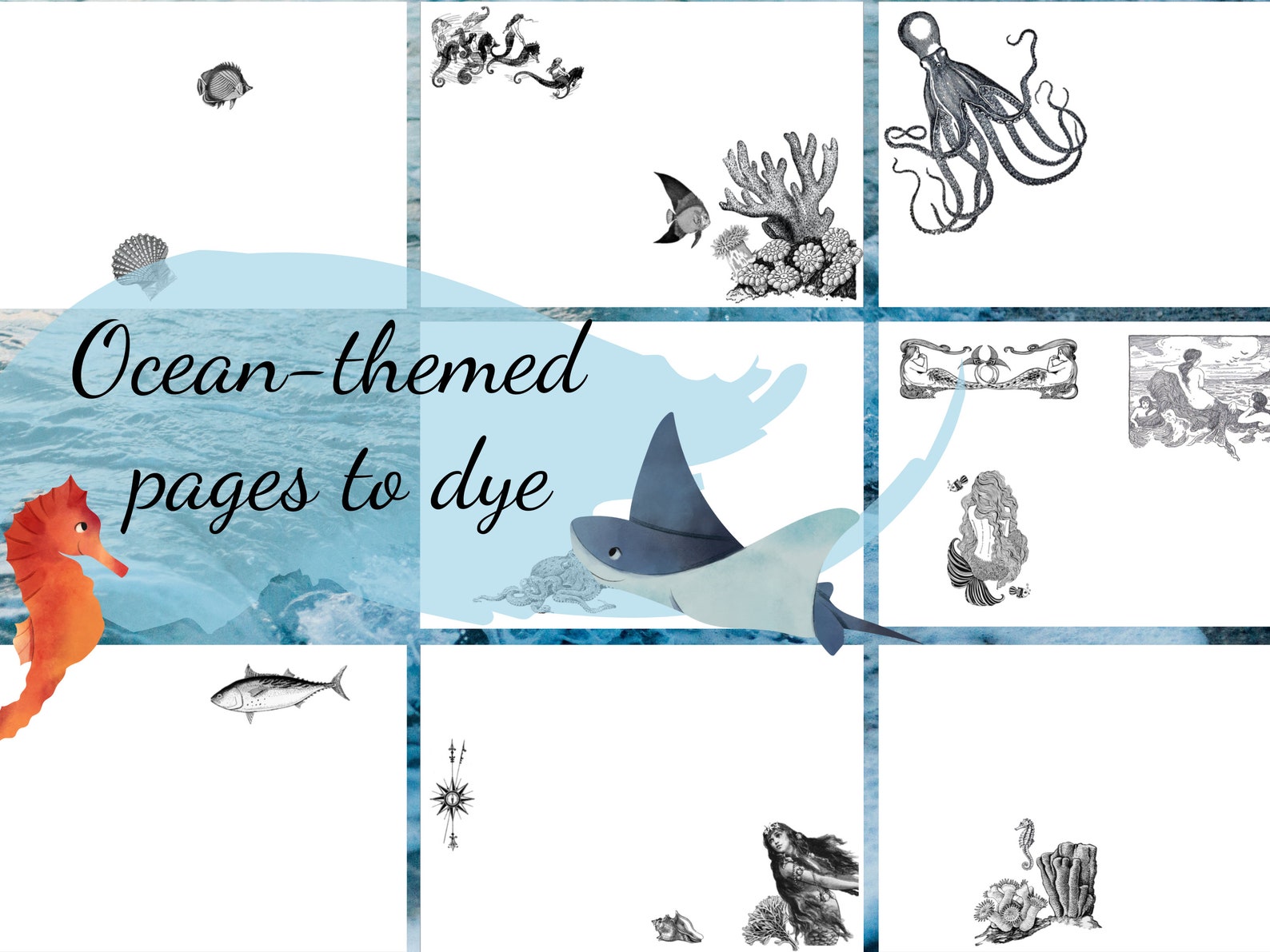 OCEAN Themed Quotes, Poems, Pages - Printable - Digital Download ...