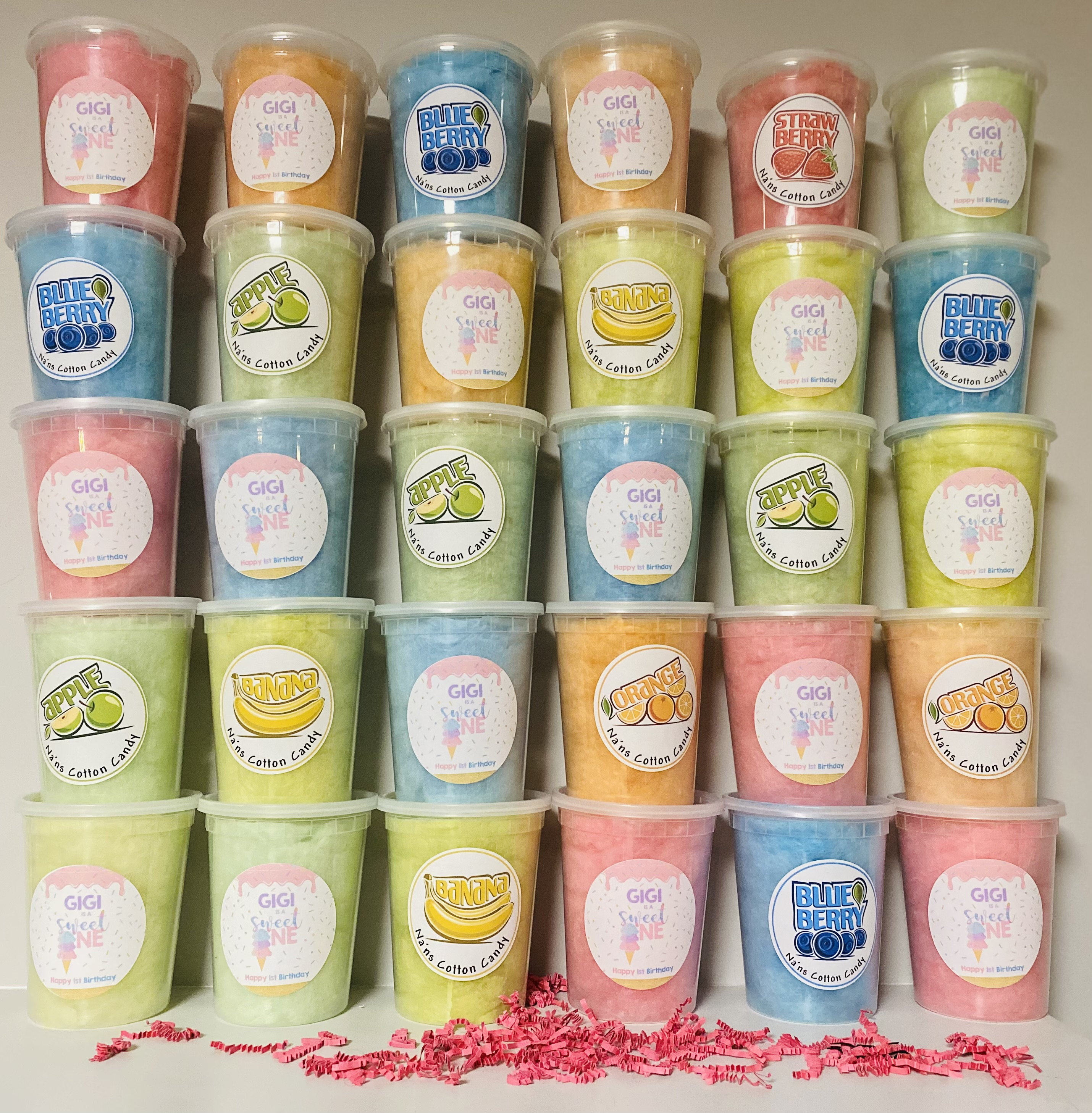 Package of 10 Cotton Candy Tubs 32oz different Flavors - Etsy