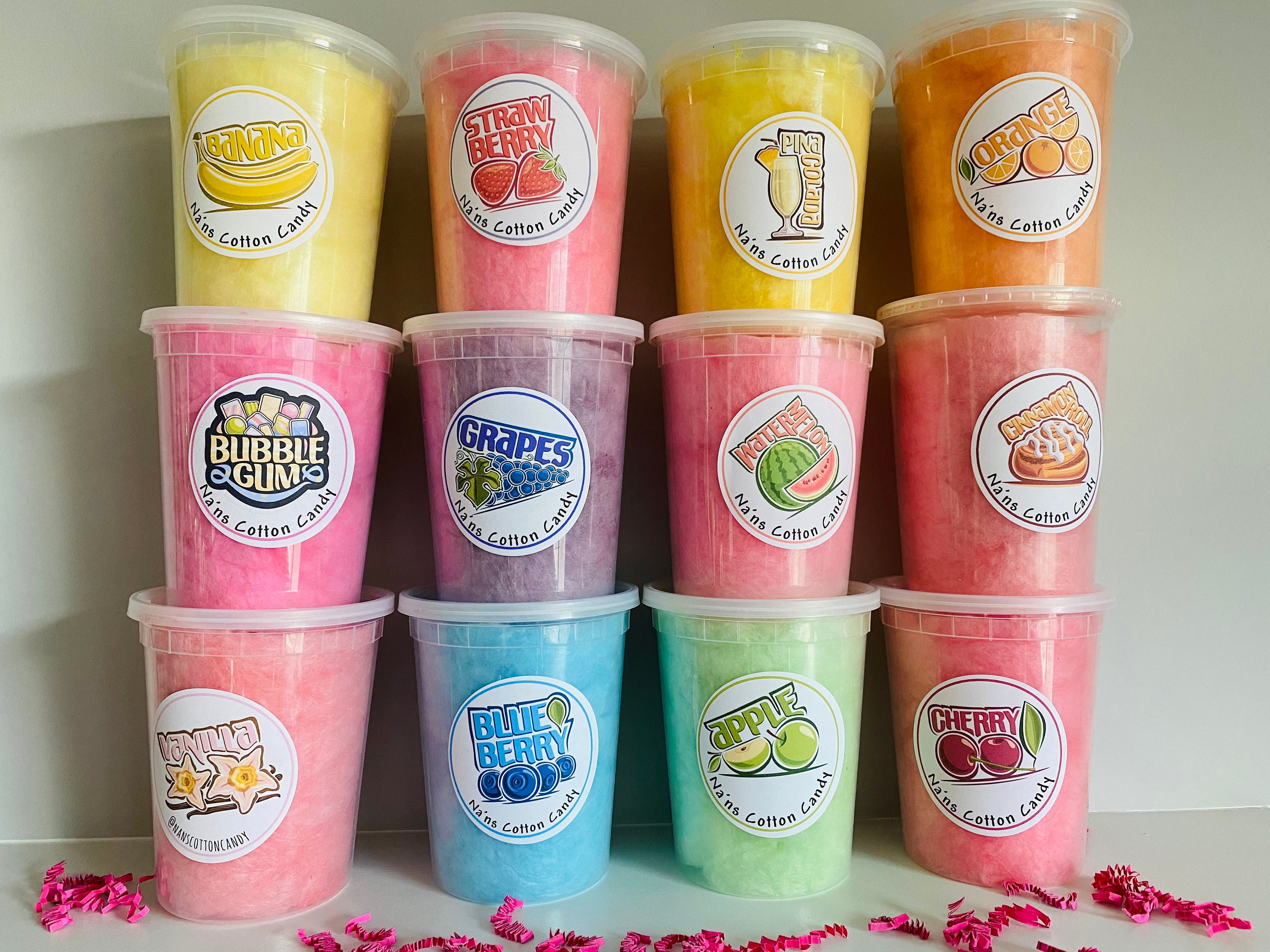 Package of 20 Cotton Candy Tubs 32oz -different Flavors - USA - Etsy