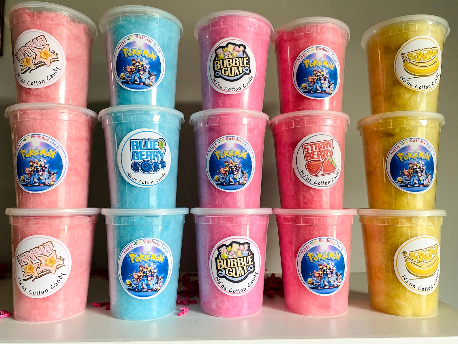Package of 10 Cotton Candy Tubs 32oz -different Flavors - Etsy