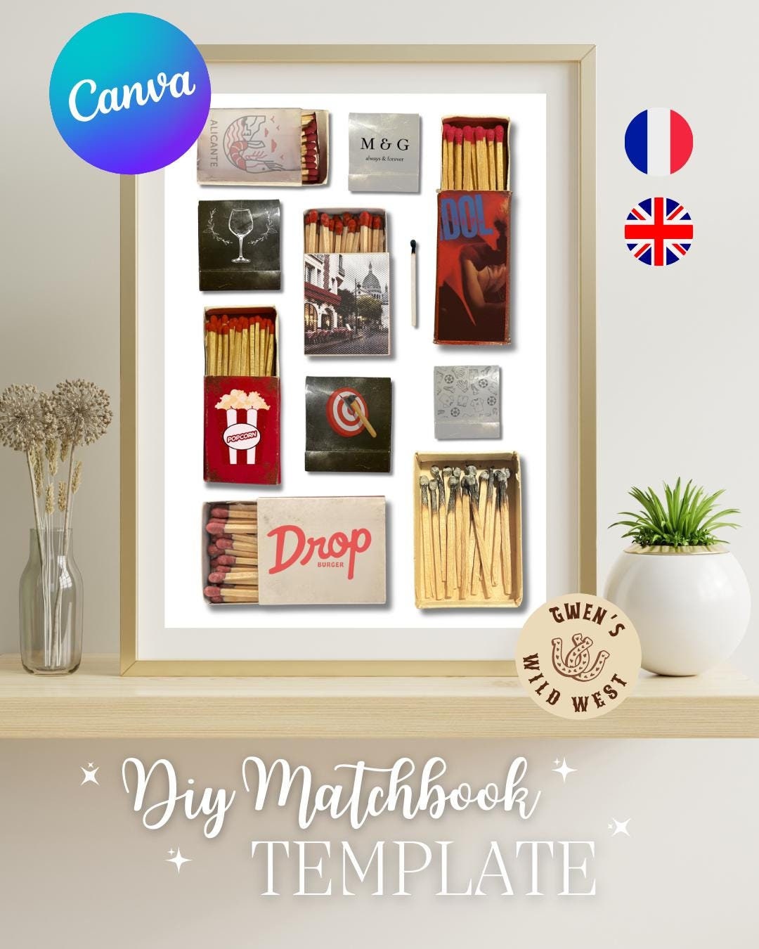 Customizable Canva Template Matchboxes DIY - Etsy