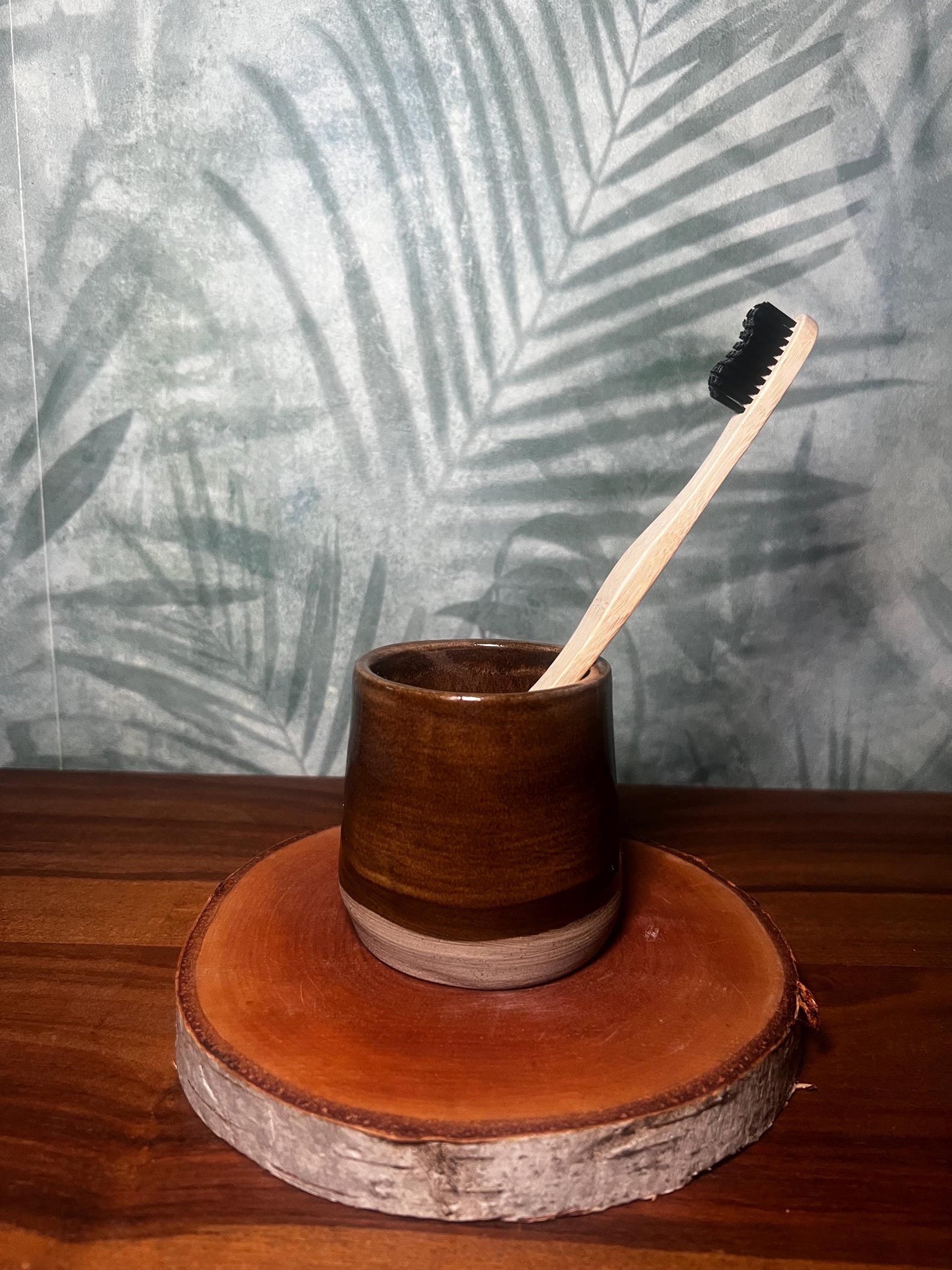 Pottery Soap Dispenser, Toothbrush Cup & Soap Dish / Ceramic Bathroom ...