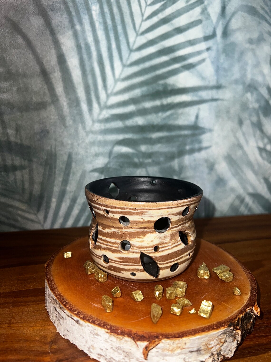 Ceramic Lantern Nature / Hand-made Tealight / Living and Decoration ...