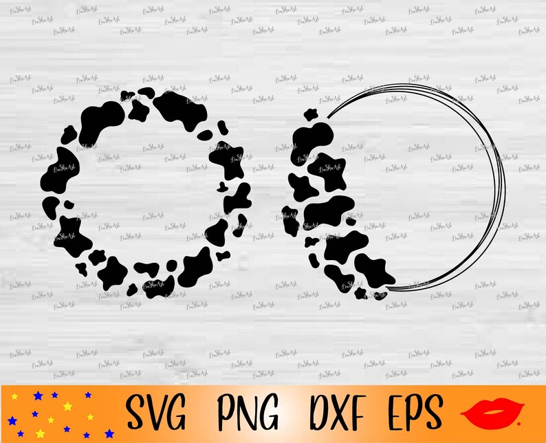 Cow Circle Monogram Bundle SVG-COW Frame Circle Png-cow Print - Etsy