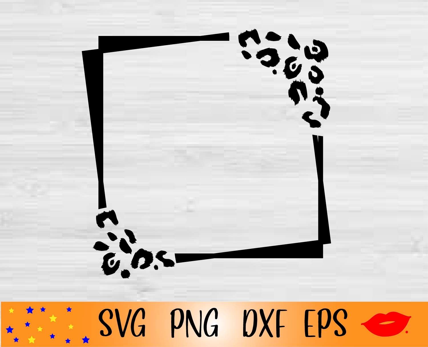 Leopard Print Geometric Frame Svg-leopard Frame Bundle - Etsy