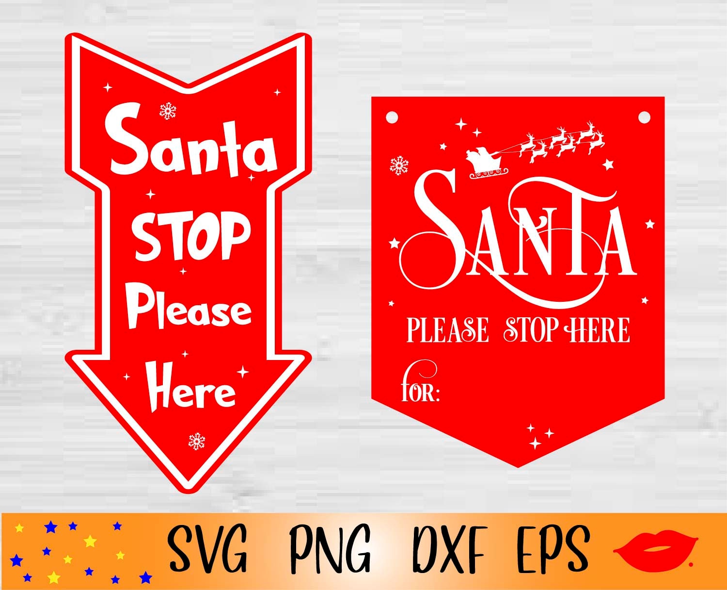 Santa Please Stop Here Door Hanger Svg-christmas Road Sign - Etsy