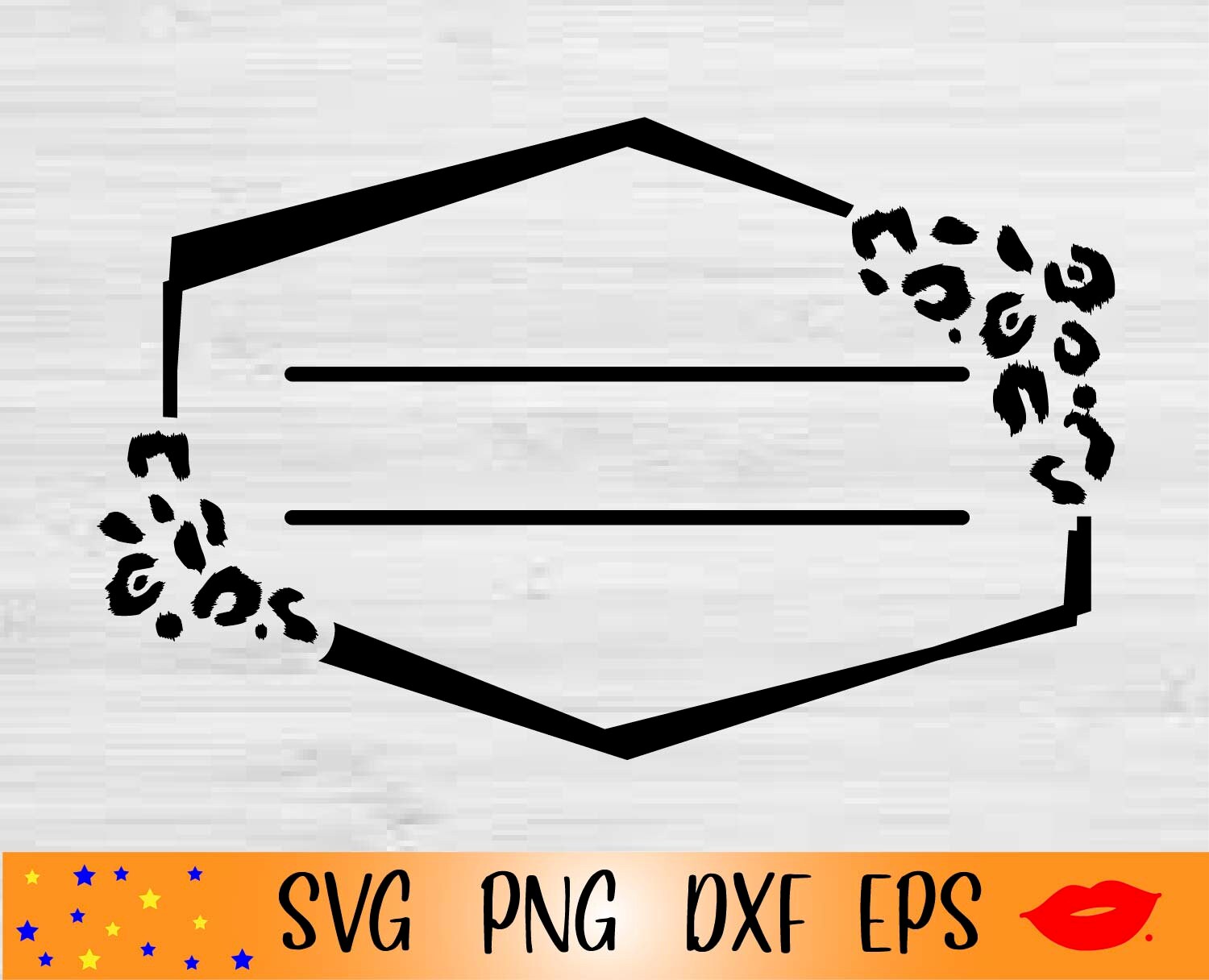 Leopard Print Geometric Frame Svg-leopard Frame Bundle - Etsy