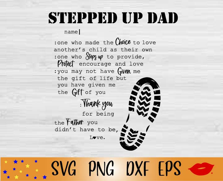 STEPPED UP DAD Svg-step Father Png-custom Step Dad Files for - Etsy
