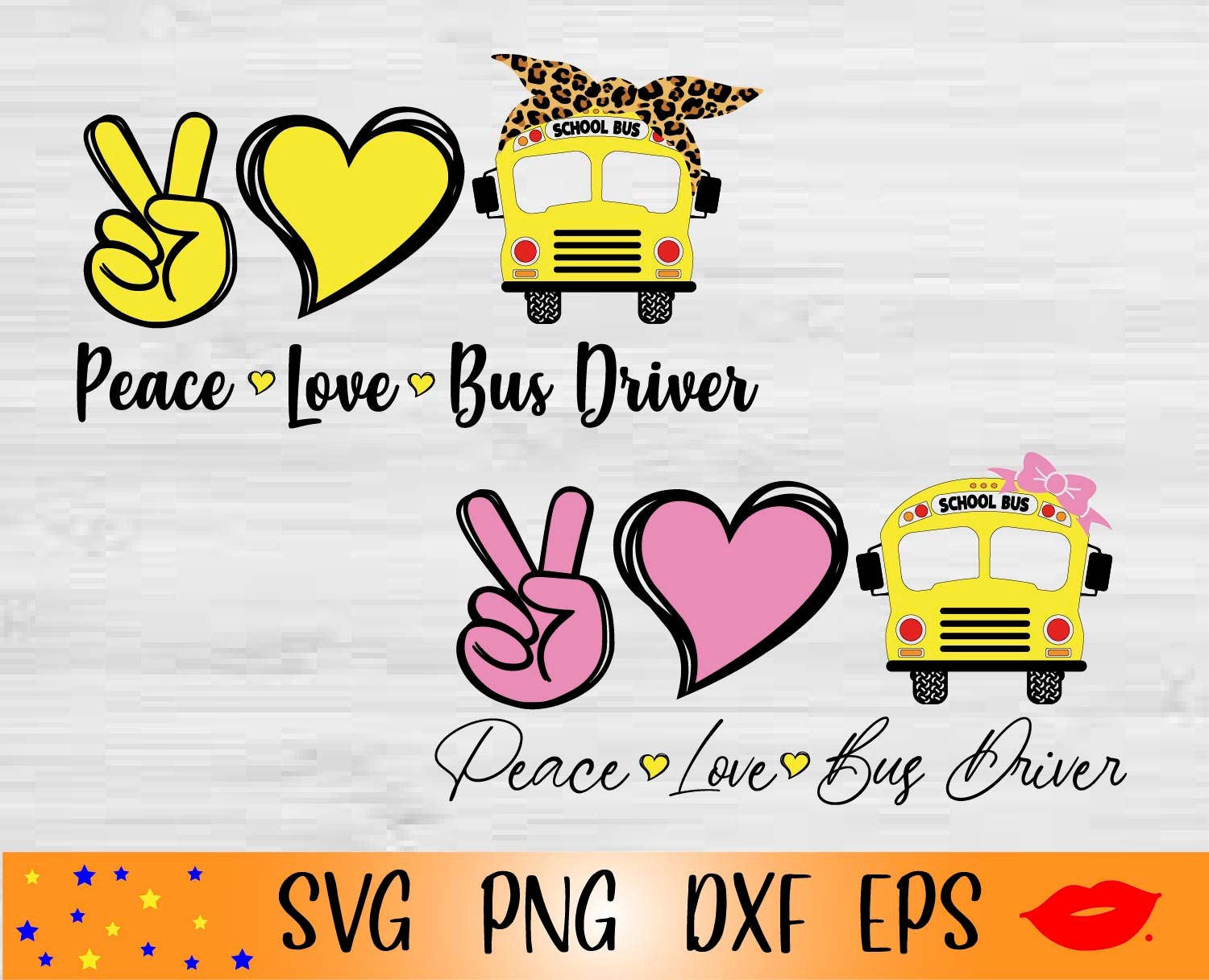 Peace Love Bus Driver Leopard Print Svg-back to School - Etsy