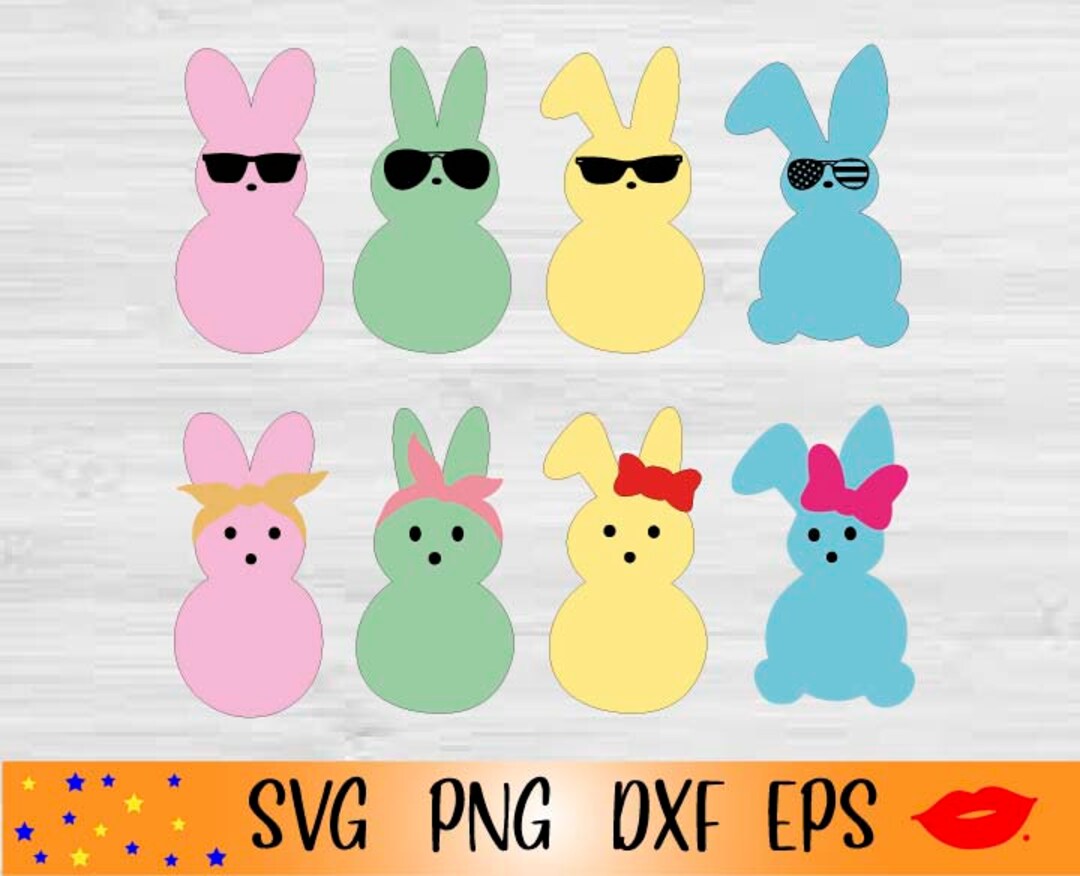 Easter Peeps Boys and Girls Svg-easter Bunny Shape Svg-easter Rabbit ...