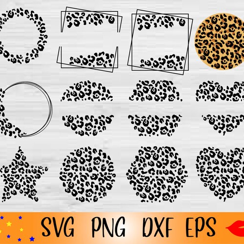 Leopard Circle Monogram Bundle Svg-leopard Frame Circle - Etsy