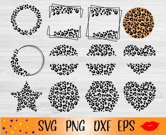 Leopard Circle Monogram Bundle Svg-leopard Frame Circle - Etsy