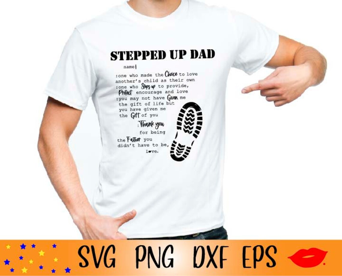 STEPPED UP DAD Svg-step Father Png-custom Step Dad Files for - Etsy