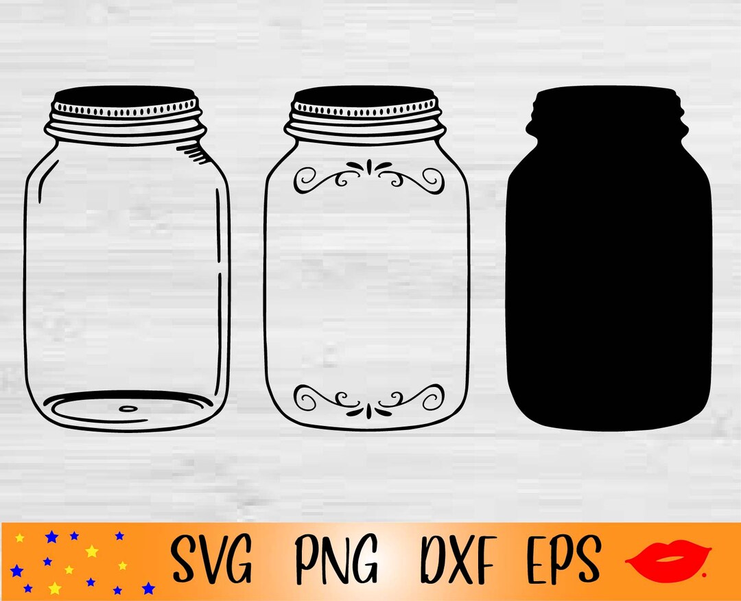 Mason Jar Svg-farmhouse Vintage Ball Png-kitchen Svg-canning Jar Dxf ...