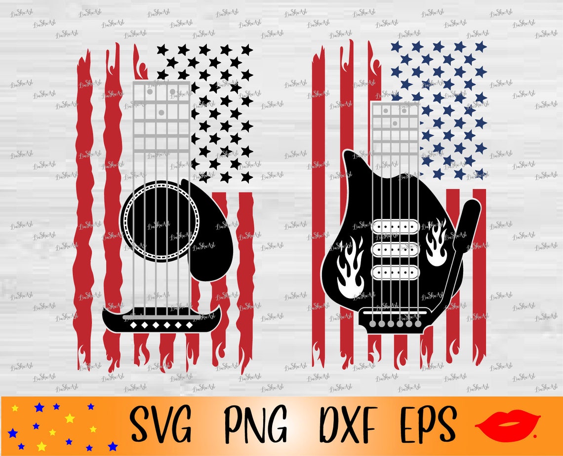 Electric Guitar Tumbler Bundle SVG-GUITAR Wich Flag PNG | Etsy