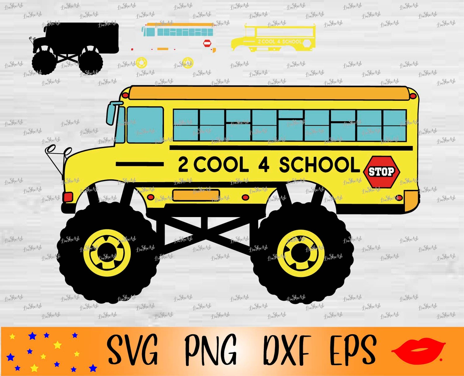 School Bus Monogram Bundle SVG Files-back to School Monogram - Etsy