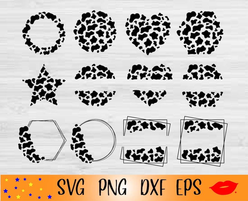 Cow Circle Monogram Bundle SVG-COW Frame Circle Png-cow Print - Etsy