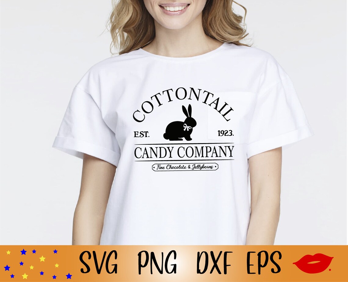 Cottontail Candy Company Svg-easter Rabbit Png-farmhouse Bunny - Etsy