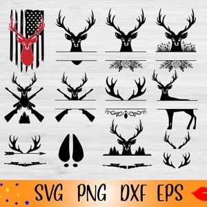 Deer Hunting Split Monogram Bundle Svg-deer Monogram Svg-monogram Frame ...