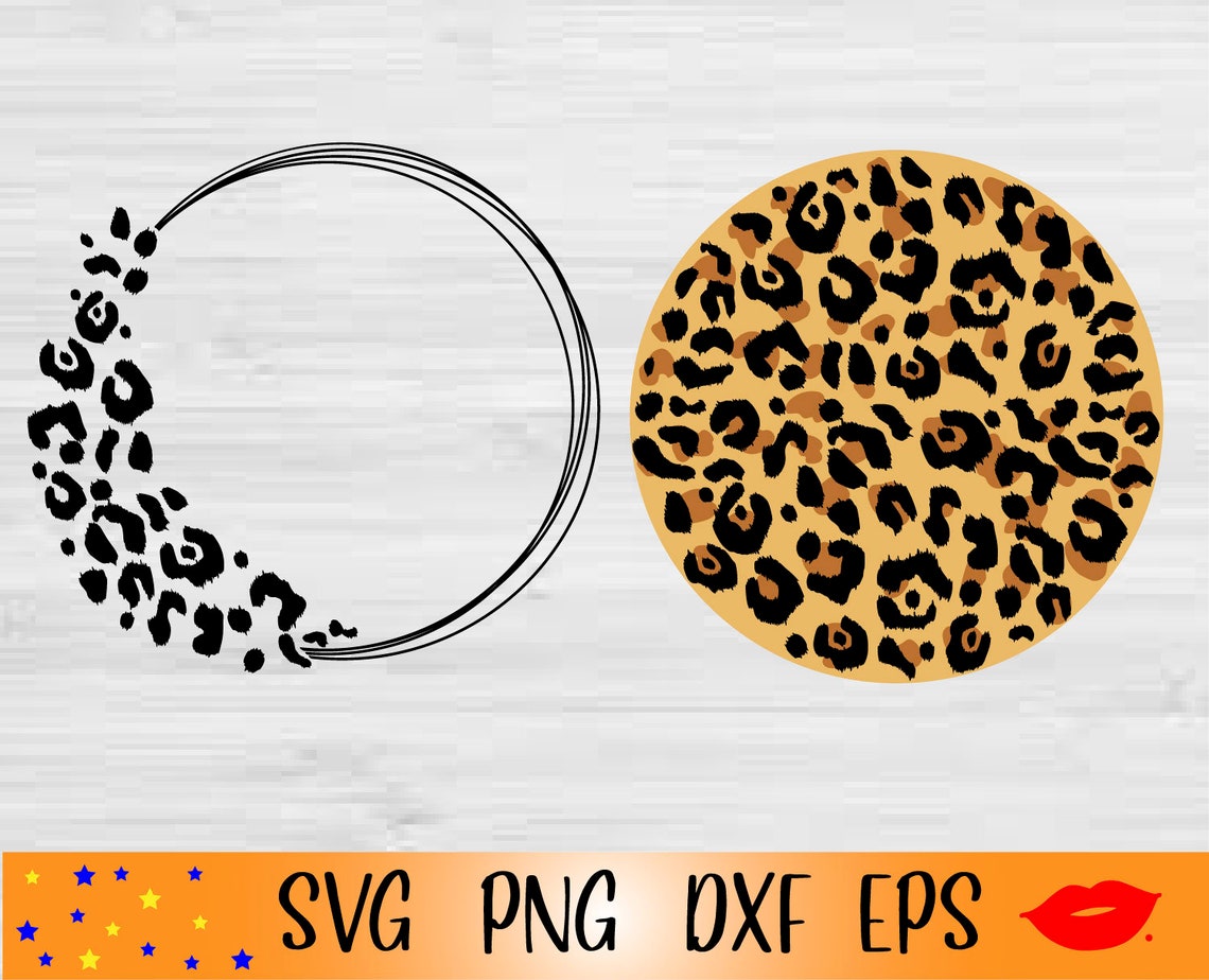 Leopard Circle Monogram Bundle Svg-leopard Frame Circle Png-chetar ...