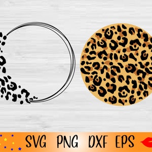 Leopard Circle Monogram Bundle Svg-leopard Frame Circle Png-chetar ...