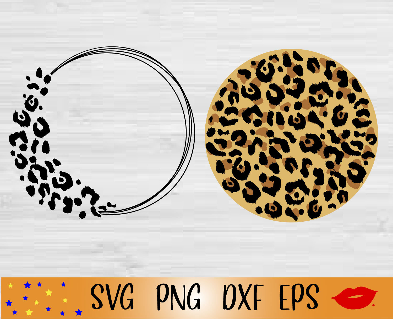 Leopard Circle Monogram Bundle Svg-leopard Frame Circle - Etsy