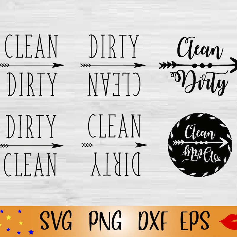 Clean Dirty Svg - Etsy