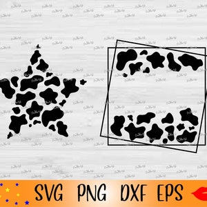 Cow Circle Monogram Bundle SVG-COW Frame Circle Png-cow Print Element ...
