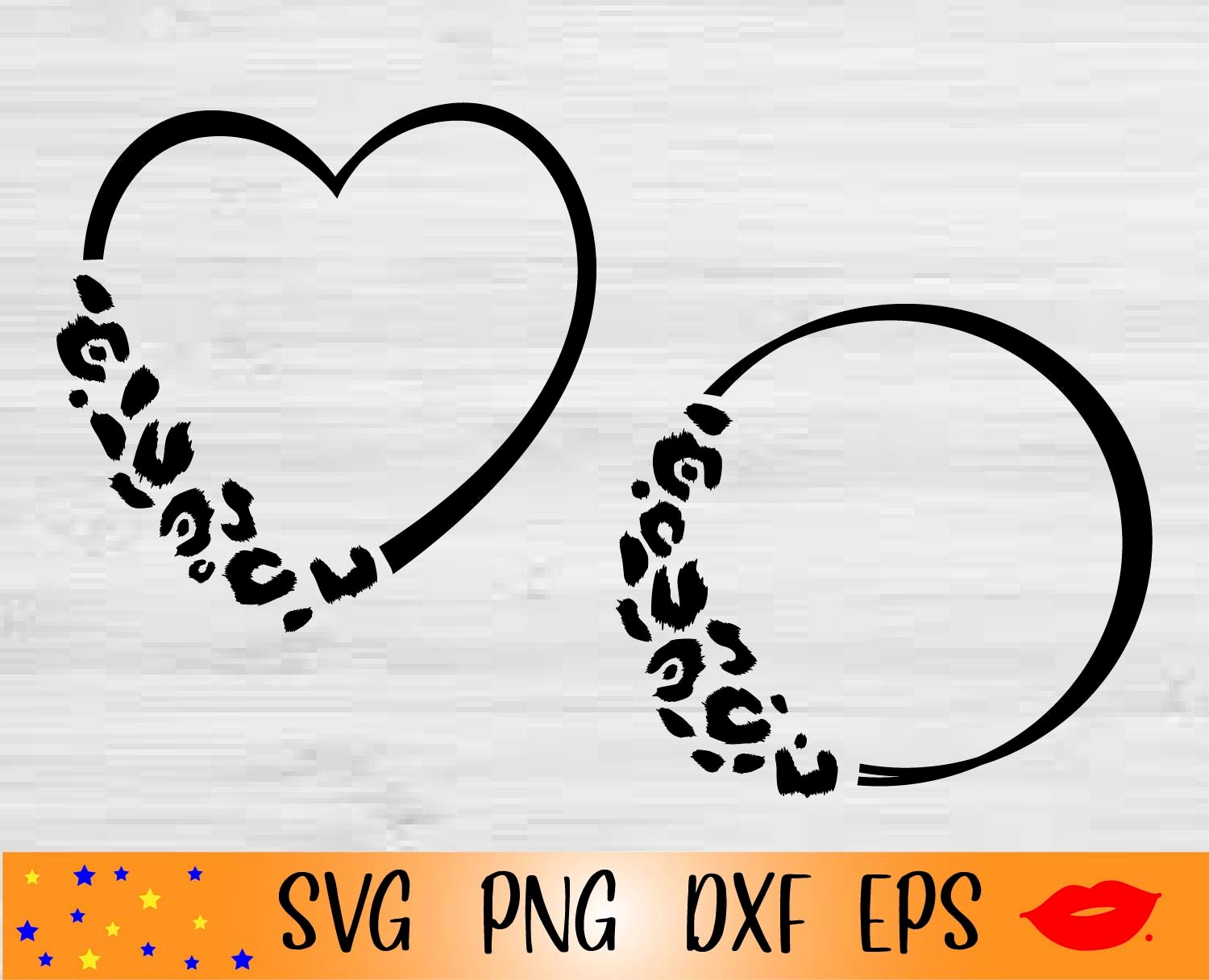 Leopard Print Geometric Frame Svg-leopard Frame Bundle - Etsy