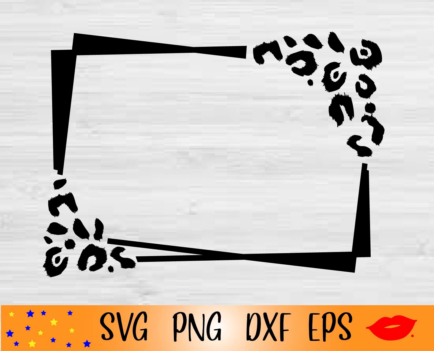 Leopard Print Geometric Frame Svg-leopard Frame Bundle - Etsy